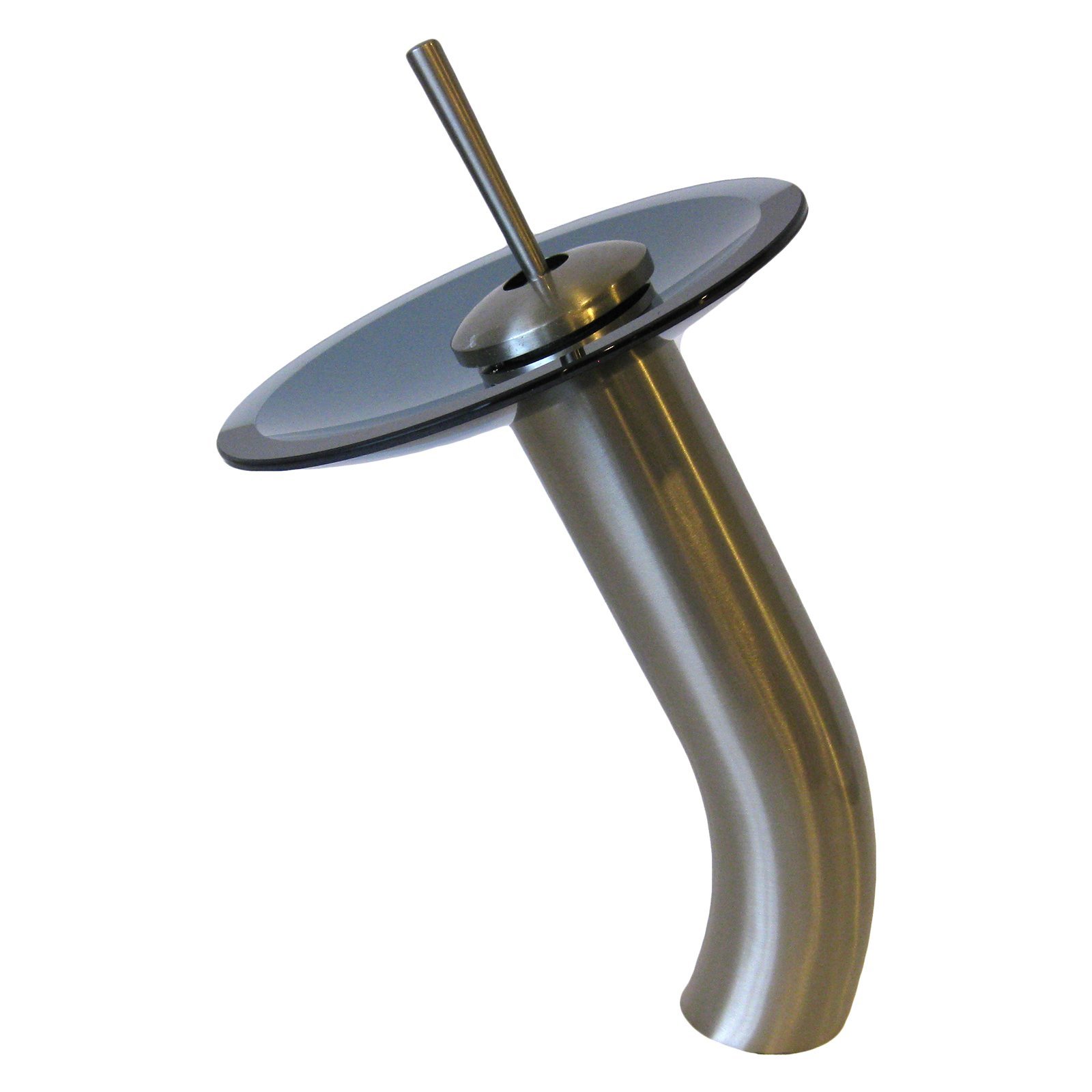 Novatto GF-001BN-S Falls Single Lever Waterfall Vessel Faucet, Smoke Glass