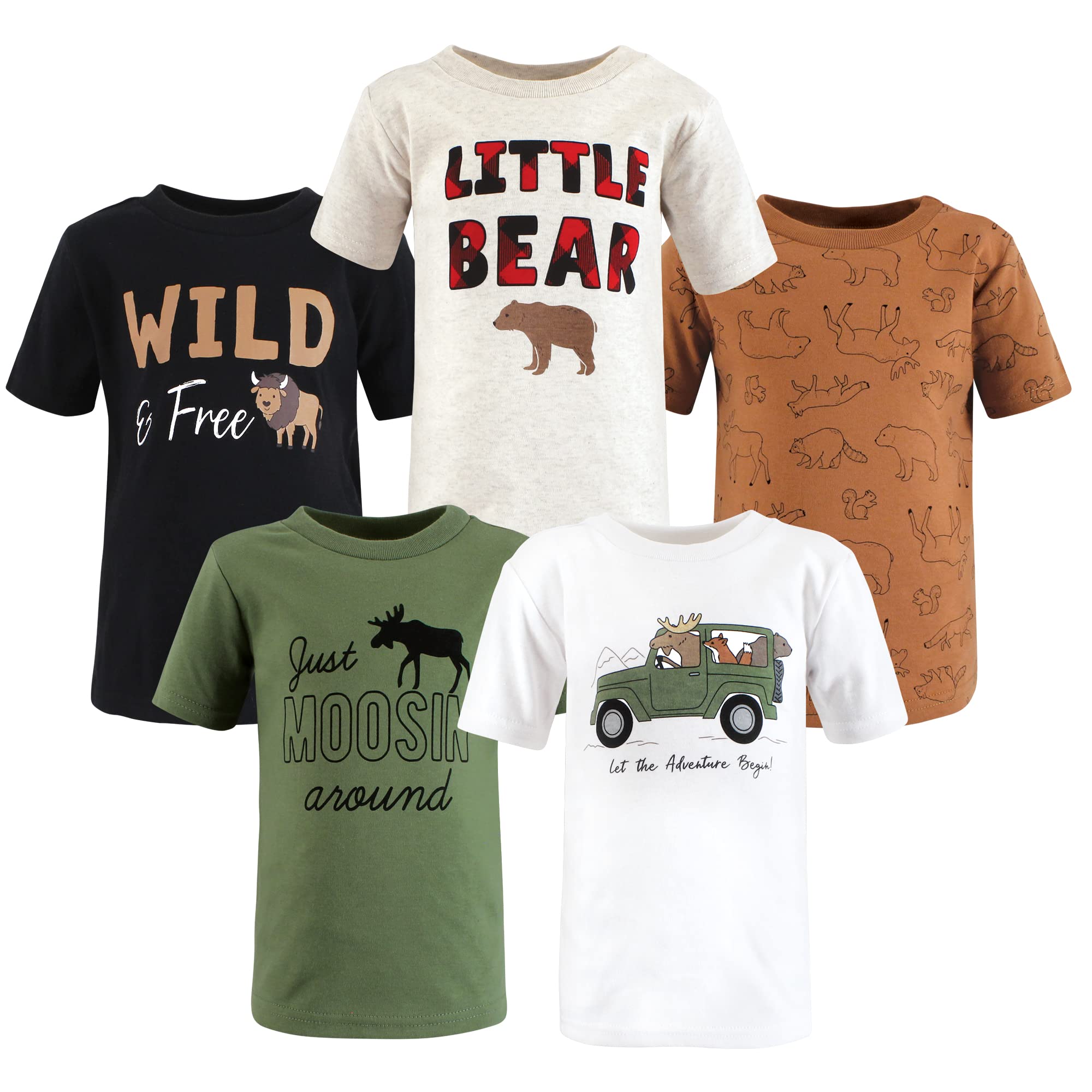 Hudson Baby Unisex Baby Short Sleeve T-Shirts, Animal Adventure, 2 Toddler