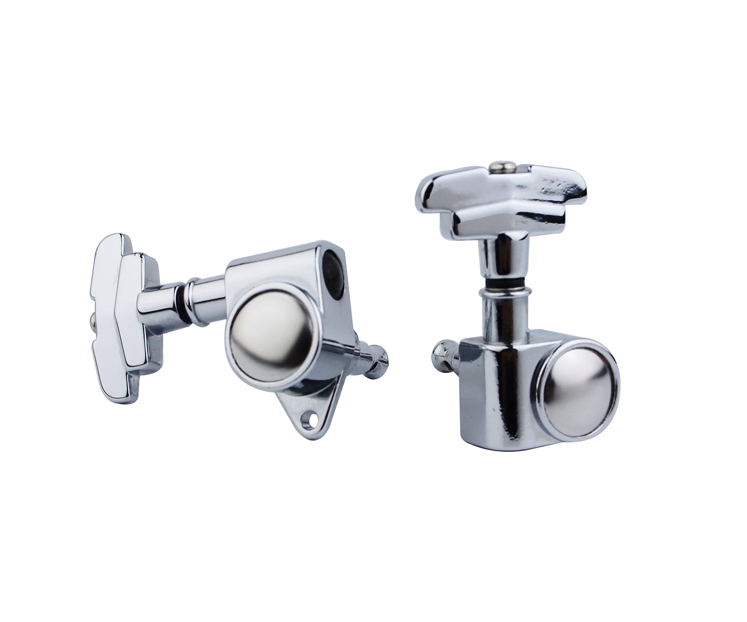 Guyker 3R3L Chrome Guitar Tuning Pegs Tuner Machine Heads - 1:21 Sealed Art Deco Rotomatic Tuners with Imperial Style Head Replacement
