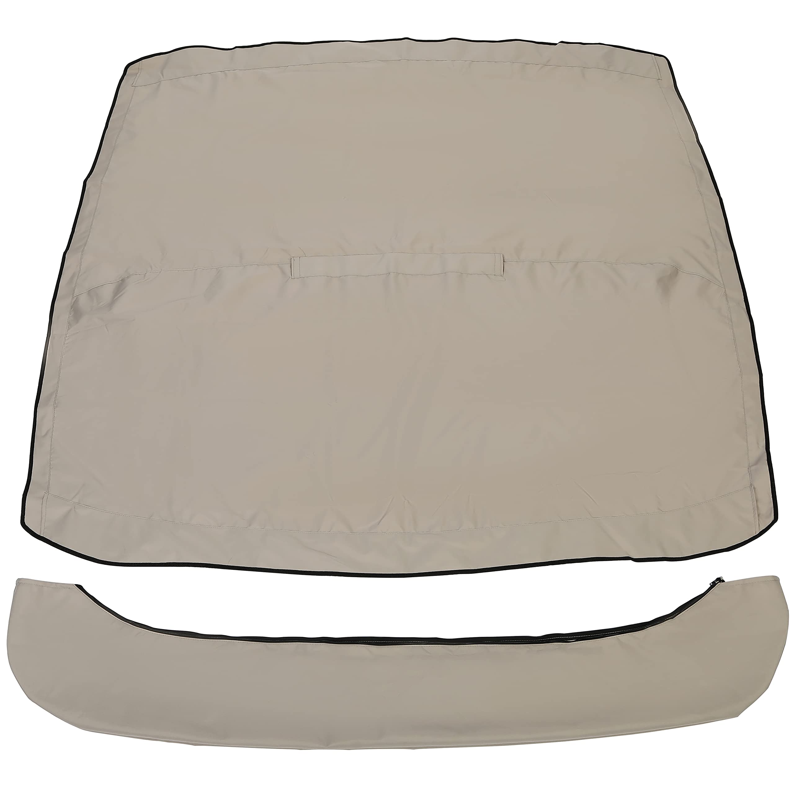 HECASA 3 Bow Boat Sun Shade 72" L 67"-72" W Bimini Top Replacement Canopy Cover with Boot Gray Canvas Only Without Frame