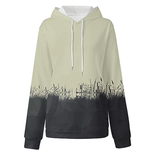 FABFEGU Refunds,Womens Sweatshirt Women's Long Sleeve Gradient Line Print Hooded Fashion Sweater under Shirts Women (Grey-e, S)