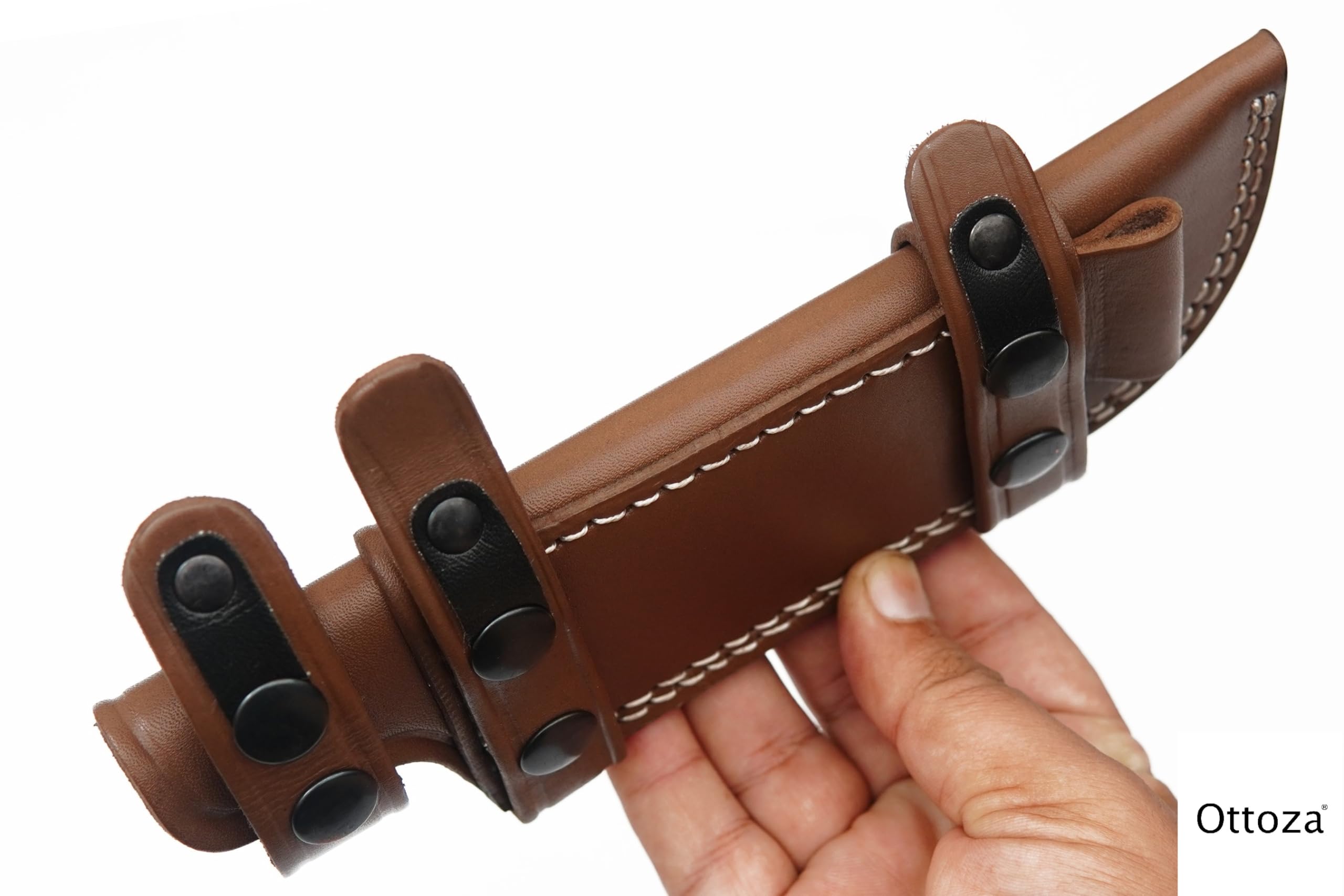 Ottoza TOP GRAIN Leather Knife Sheaths for Fixed Blade Knives, LEFT HAND Leather Knife Sheath for Belt, Leather Knife Holster Belt Knife Holder, Horizontal Knife Sheath for Belt No:9
