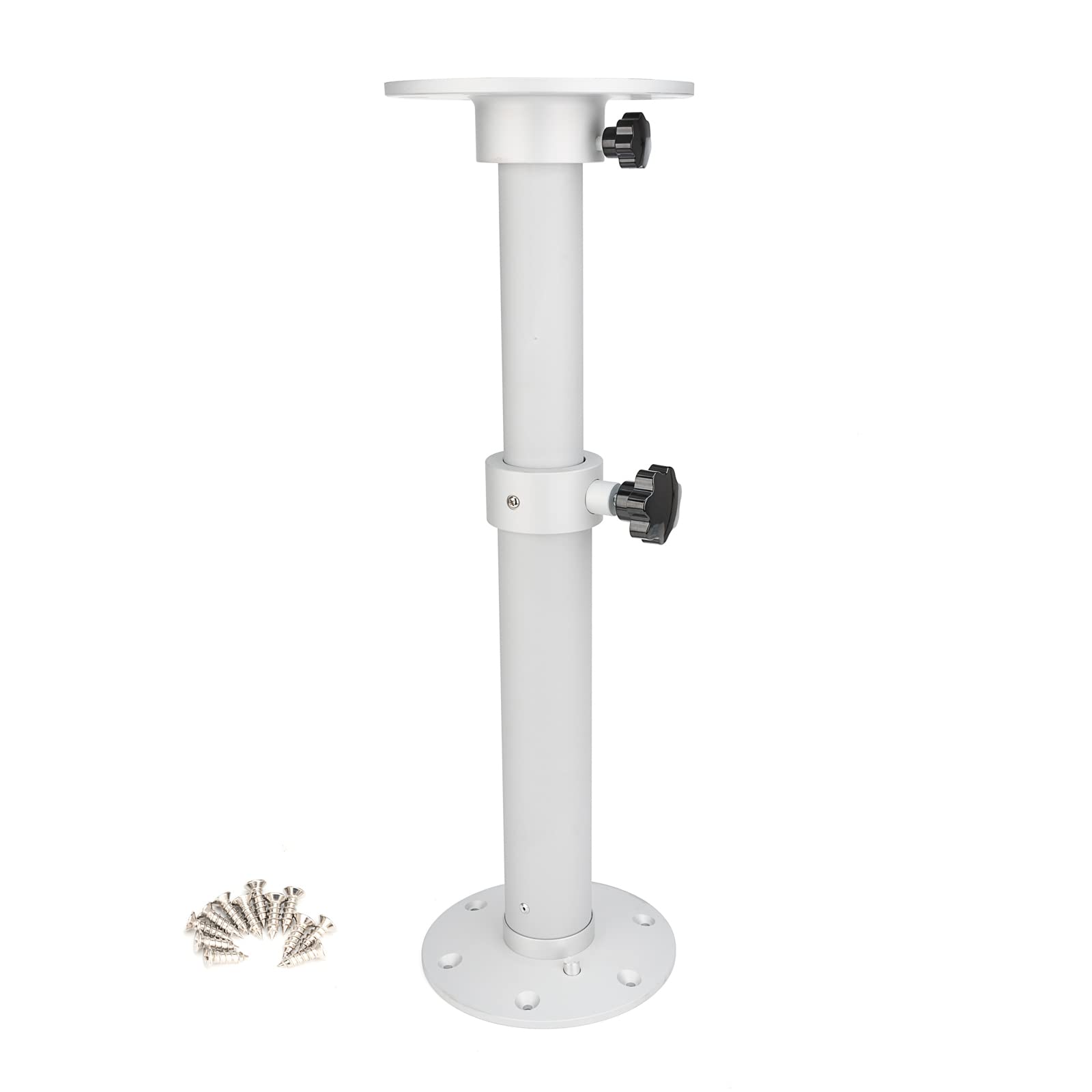 MiKaFex Adjustable Table Pedestal Stand Detachable Table Base Kit 17.7in-27.1in Aluminum Alloy Table Base Compatible with Boat Yacht RV Motorhome Caravan