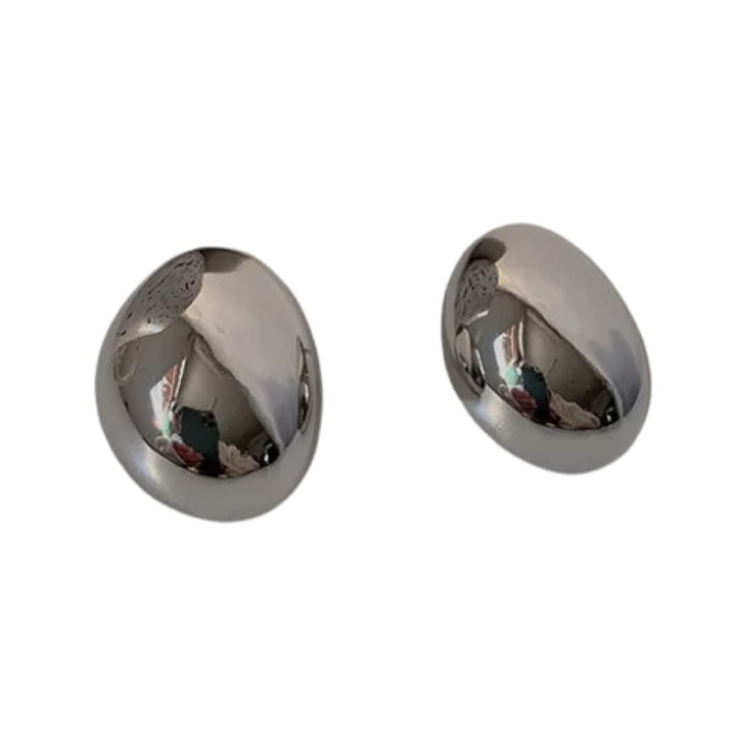Gold & Silver Plated Statement Trendy Style Oversize Earrings (Silver)