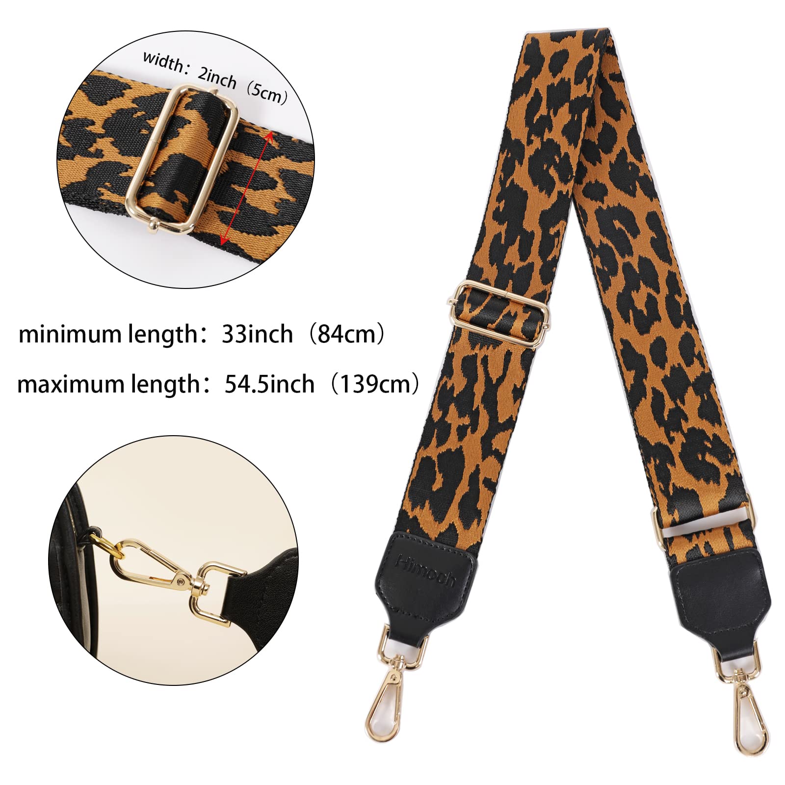 Himoch Wide Purse Strap Replacement Crossbody Handbag Guitar strap Adjustable… (color-15)
