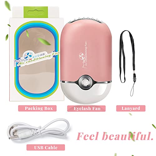 GreenLife® USB Rechargeable Portable Mini Fan Cooling Fan Bladeless Handheld Eyelash dryer Mini Handheld Fan Air Conditioning Blower for Eyelash Extension,eyelash extension kit