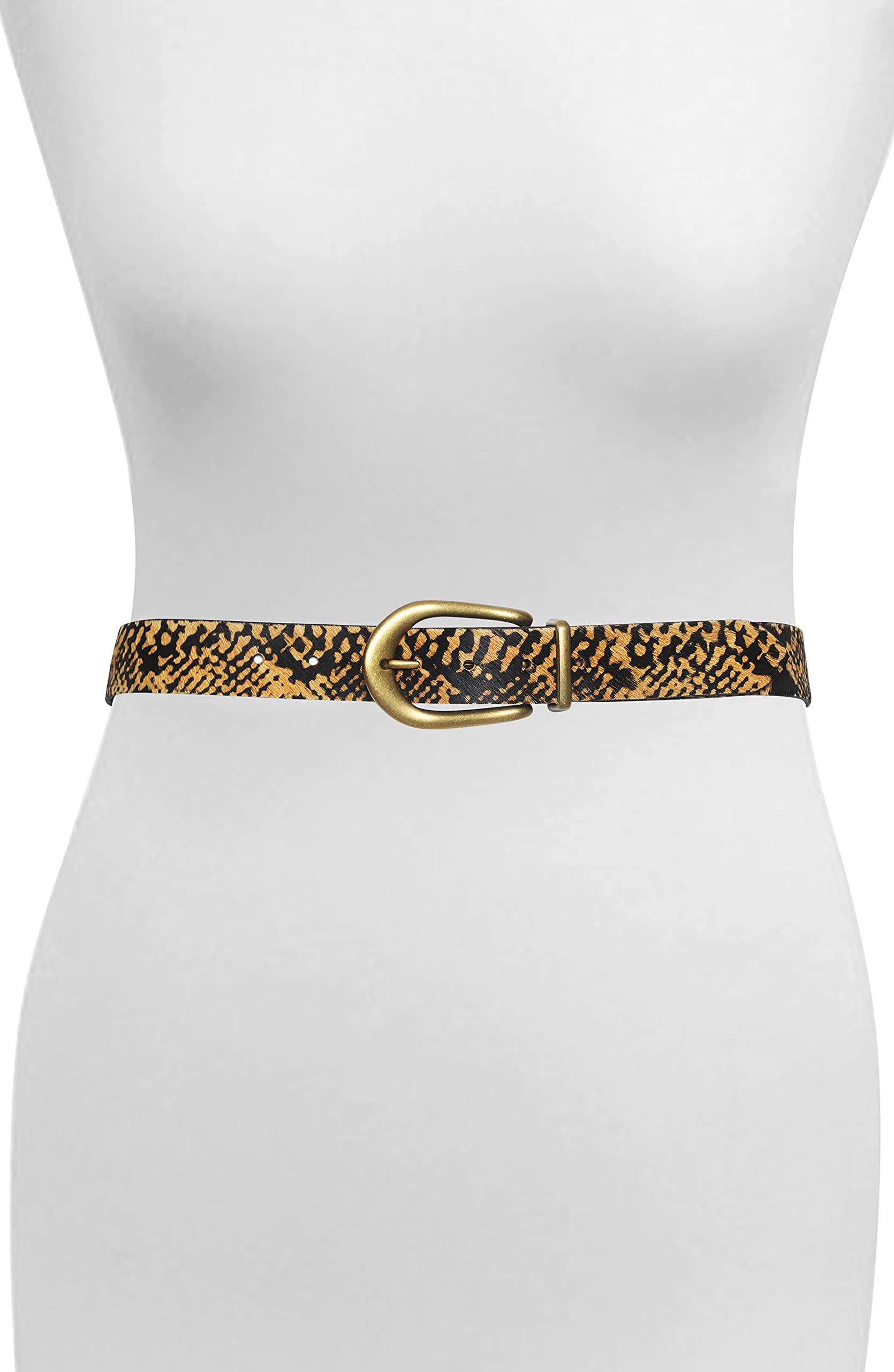 Frye Women's 35MM Leather Belt, Brown Multi Haircalf, Medium