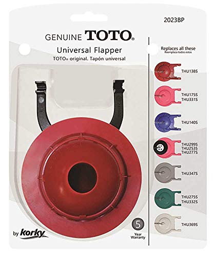 Korky 2023BP Universal Flapper for Toto Toilet Repairs, 3", Red