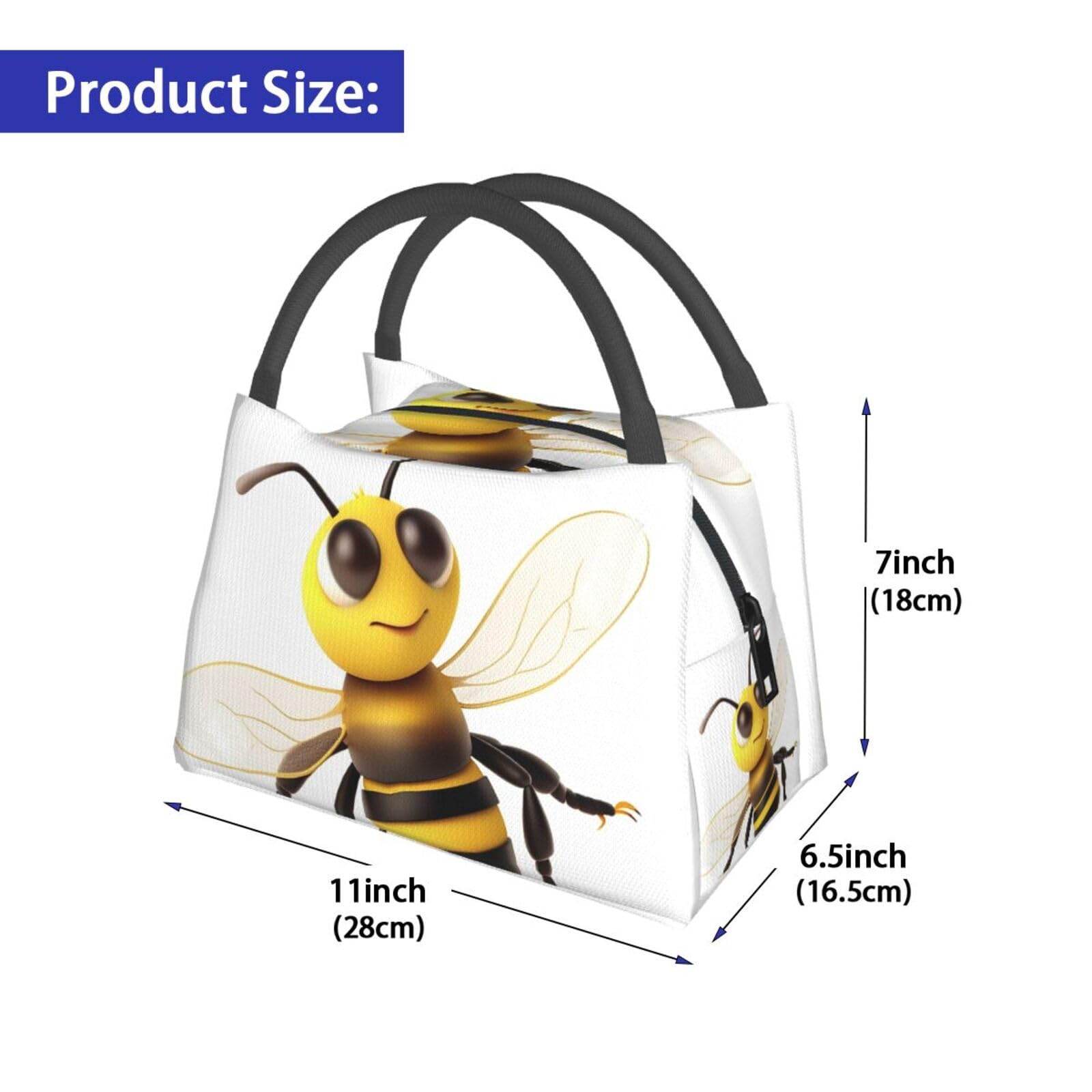 EVANEM Insulated Lunch Bag Honey Bee Lunch Box for Men Women Lunchbox for Work Lunch Tote