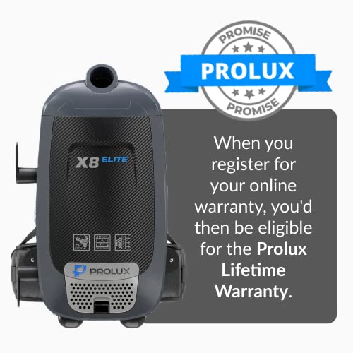 Prolux X8 Elite Backpack Canister Vacuum Cleaner with Premium Multi Point Adjustable Straps Deluxe Tools and Powerhead Kit
