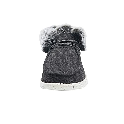Hey Dude Women's Britt Black Size 8 | Women’s Shoes | Women’s Lace Up Boots | Comfortable & Light-Weight