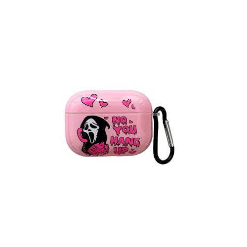 New Cartoon Screaming Ghost face Airpod pro Case 2nd Generation Case Cover for Funny Airpod pro 2 Skins Cool Horror Design Protective Cover(2023) (Pink Doctor)