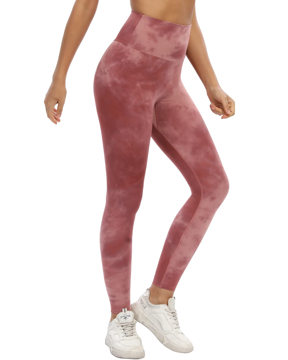 GYM RAINBOW Women's Scrunch Butt Lifting Leggings 7/8 High Waisted Workout Yoga Pants Ruched Booty Compression Tights(#2 Red Tie Dye,X-Small)