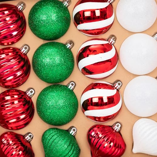 Every Day is Christmas Deluxe 80 Piece Set of Shatterproof Ornaments, Full Tree Ornament Set, Christmas Balls and Decorations (Gold-Silver)
