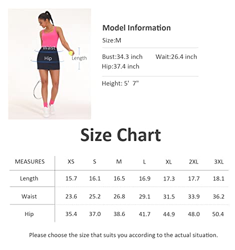 THE GYM PEOPLE Women's Golf Skort Tennis High Waist Lightweight Athletic Casual Skirts Built-in Shorts with 4 Pockets White
