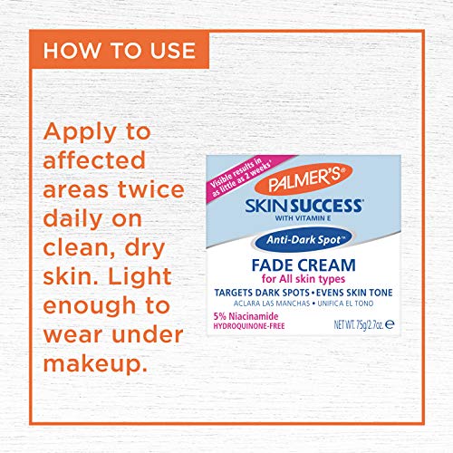 Palmer's Skin Success Anti-Dark Spot Fade Cream with Vitamin E and Niacinamide, Helps Reduce Dark Spots and Age Spots, Suitable for All Skin Types 2.7 Ounce