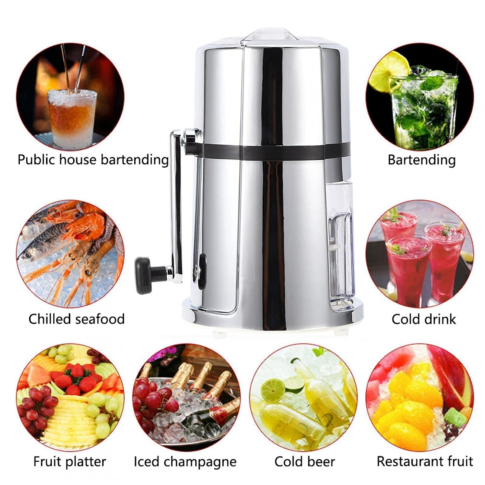 Luvitory Ice Crusher Machine for Home, Crushed Ice Maker, Easy to Use Shaved Ice Machine for Ice cube Drinks