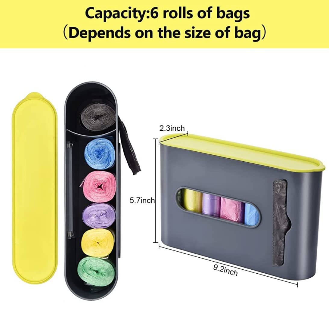 NewGtuizi Trash Bag Holder,Trash Bag Dispenser with Lid Punch-Free,Garbage Bag Dispenser Garbage Bag Holder for Cabinet, Garbage Bag Dispenser Under Sink - Trash Bag Organizer for Home Or Shops