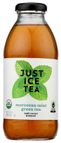 Eat The Change Just Ice Tea Organic Moroccan Mint Green Tea, Kosher, 16 Fluid Ounces (Pack Of 12)