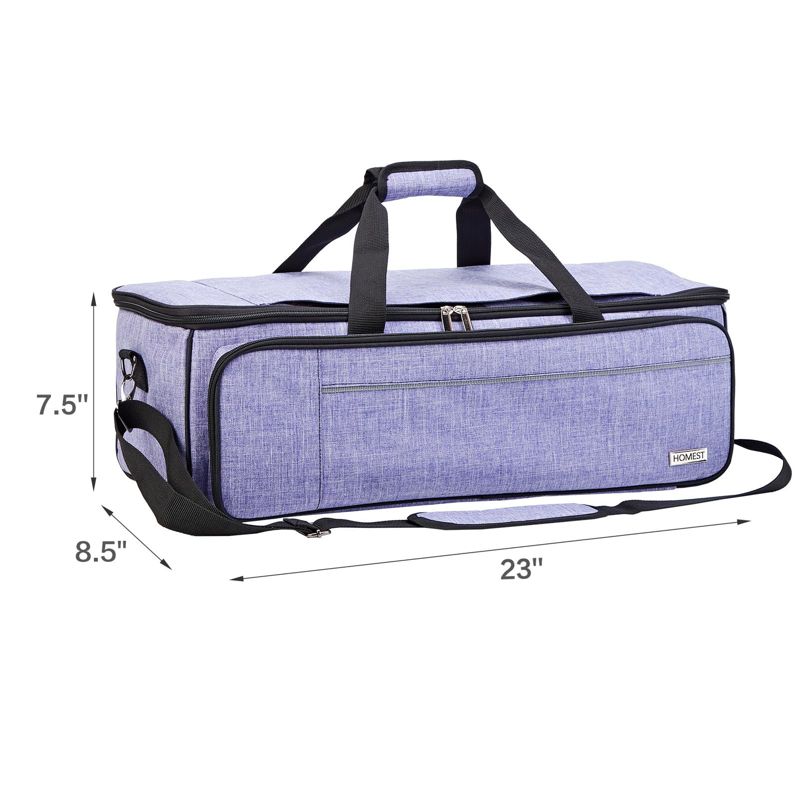 HOMEST Carrying Case with Mat Pocket for Cricut Maker 3, Cricut Explore Air 2, Cricut Maker, Cricut Explore 3, Large Front Pockets for Accessories and Supplies, Purple