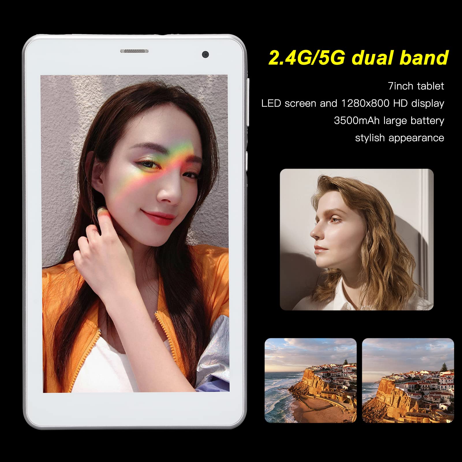 Jakoo 7 inch Tablet 2.4G 5G 2G 32G RAM 128GB Dual Band Kids Tablet Holder for Home use US Plug