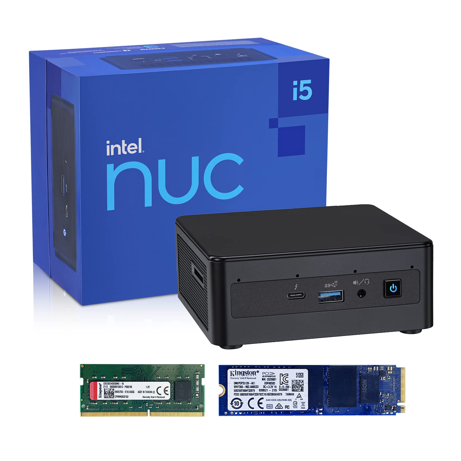Intel NUC 11 NUC11PAHi5 Panther Canyon Mini PC,Intel Core i5-1135G7 4-Core, 2.4–4.2 GHz Turbo,8 Thread, 8MB Cache,Kingston 16GB RAM, Kingston 256GB PCIe SSD, 28W Intel Iris X Graphics, Win 11 Pro