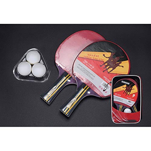 Hewen-Ping Pong Set 4 Star Ping Pong Paddle Table Tennis Racket Ping Pong Bat Set with 2 Rackets, 3 Balls Table Tennis Bat (Size : Short)