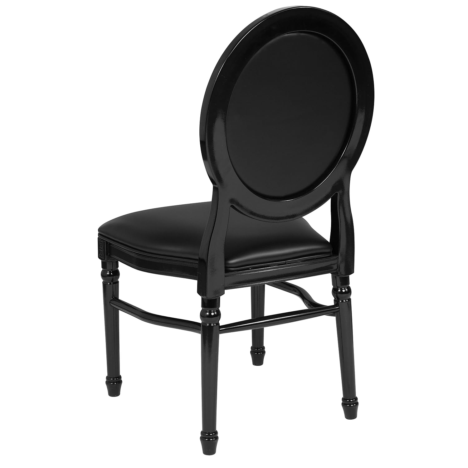 Flash Furniture HERCULES Series 900 lb. Capacity King Louis Chair with Transparent Back, Black Vinyl Seat and Black Frame