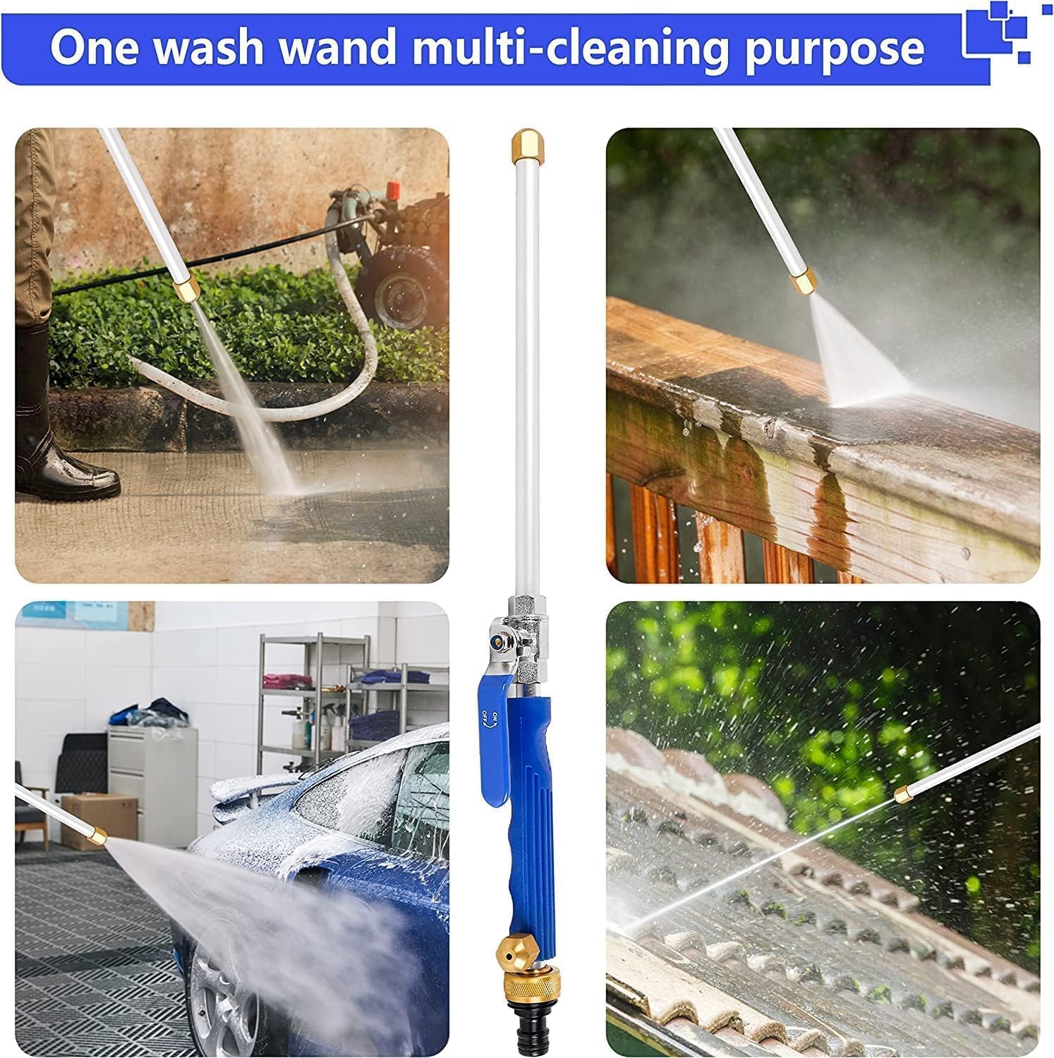 Jet Nozzle Power Washer for Garden,2-in-1 Jet Nozzle Power Washer ,Upgraded Jet Nozzle High Pressure Washer Tools with 2 Different Nozzles and Hose Quick Connectors (blue)