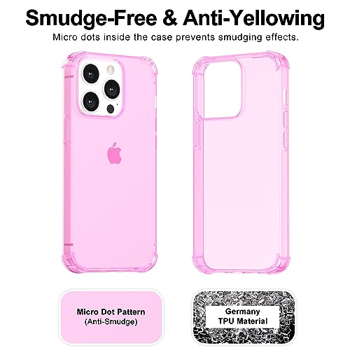 Svanove for iPhone 13 Pro Max Phone Case Clear Bumper, Transparent Cute Color, Thin Slim Soft Silicone Flexible TPU Trendy Cover for Women Girl Aesthetic, Protective Shockproof, Light Pink