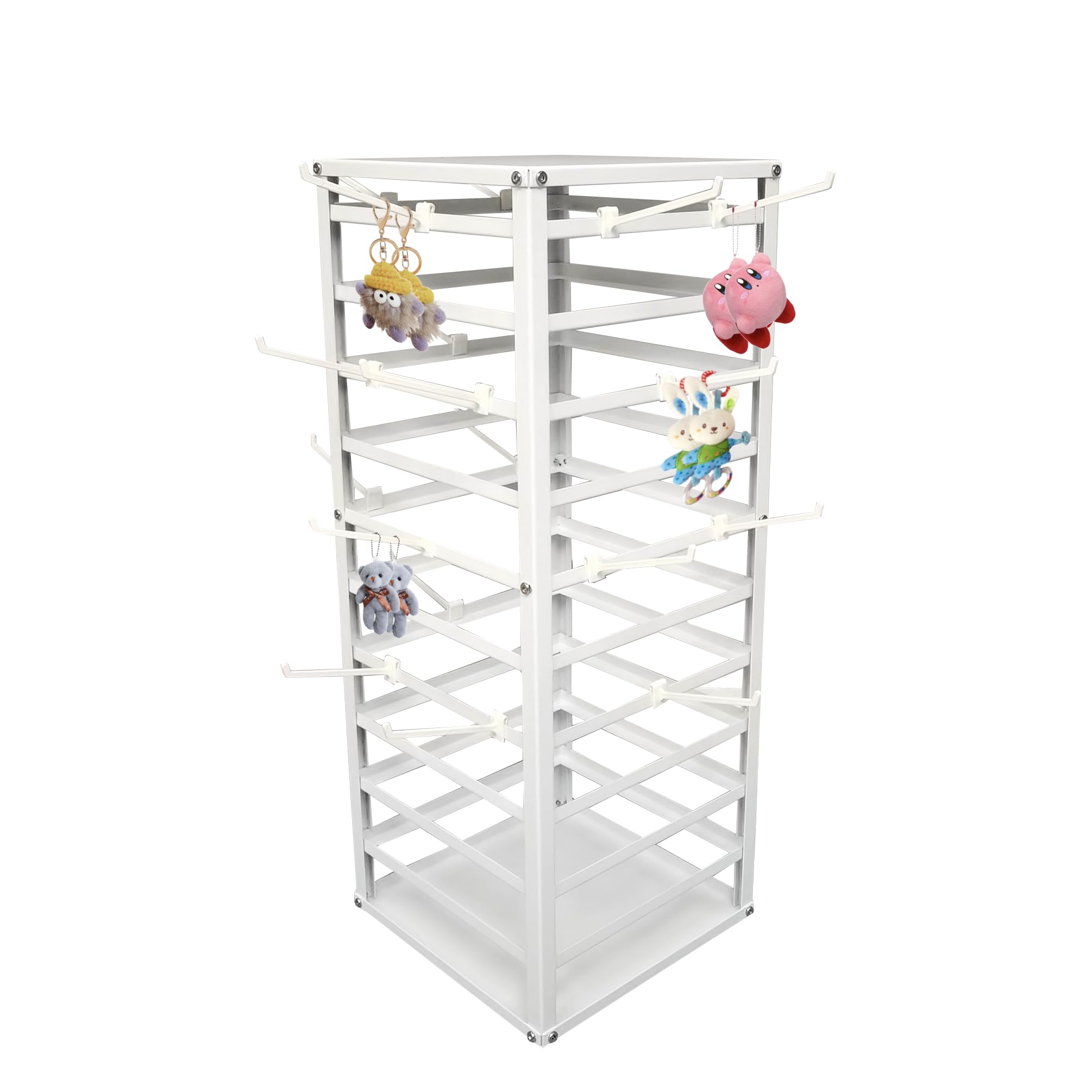 FixtureDisplaysÂŽ 12x12x32 Jewelry Displays, Counter top Earring Card Spinning Retail Rack White 10 Tiers Easy Assembly Video in Description 12088NEW