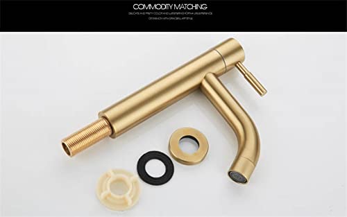 New Brushed Gold Bathroom Basin Single Hole Cold Handle Shower Head Faucet Bath for Kitchen Sink Water Tap Toilet Hardware (Short)