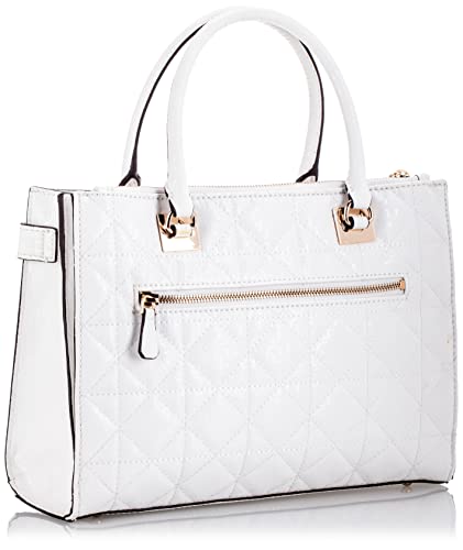 GUESS womens Malia Society Satchel, White, one size US