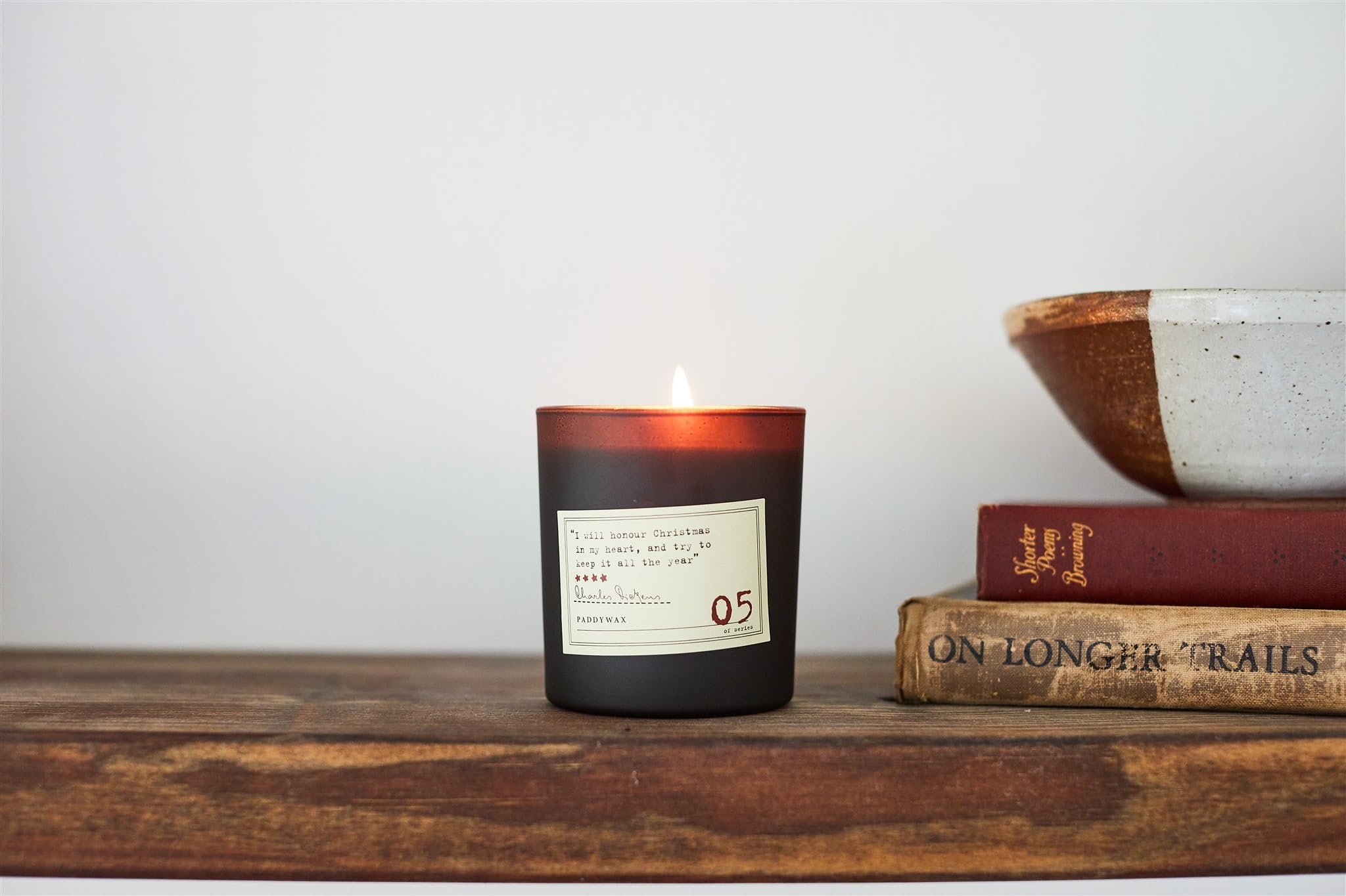 Paddywax Scented Candles Library Charles Dickens Luxury Artisan Candle, 6.5-Ounce, Tangerine, Juniper & Clove