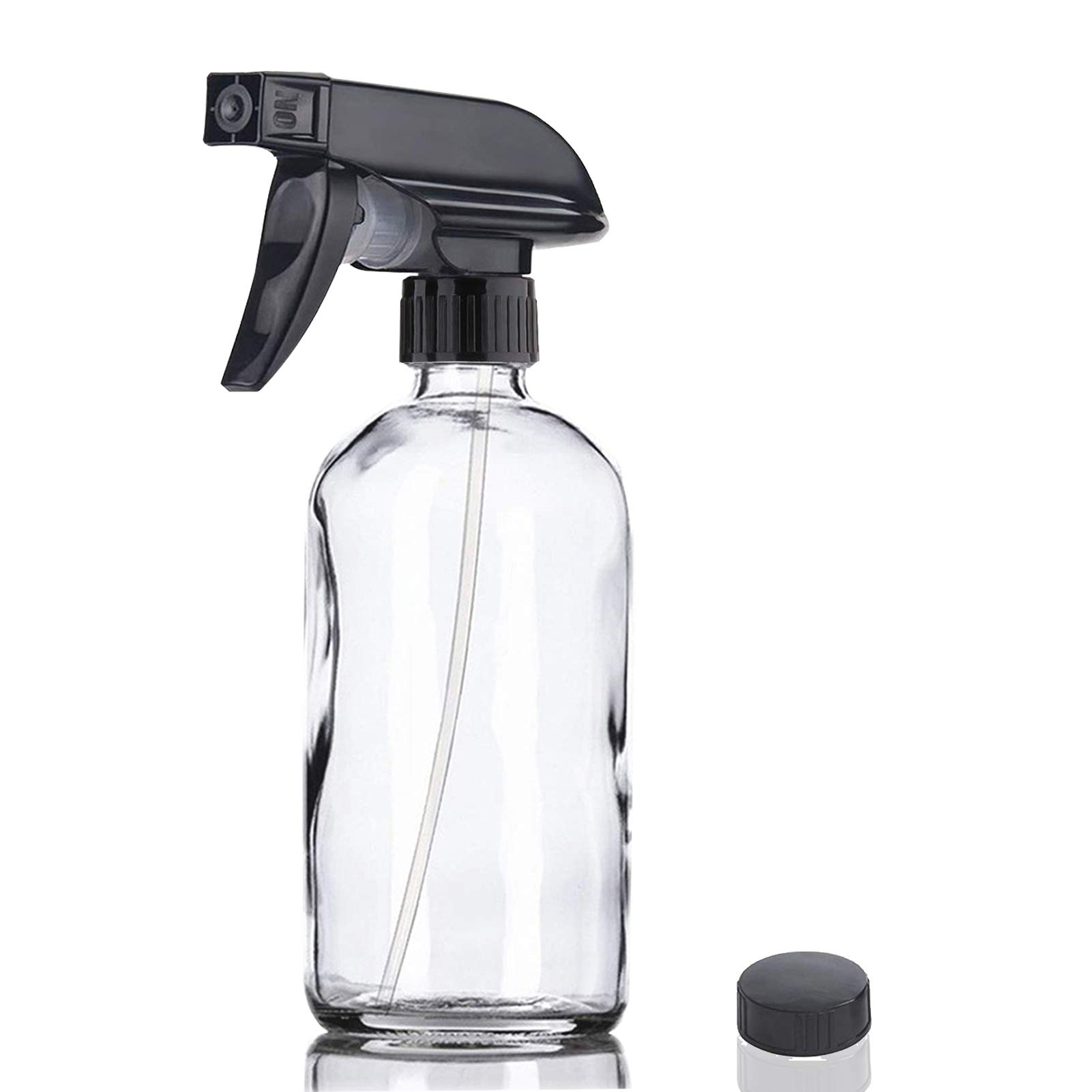 Glass Spray Bottle, Niuta 16 OZ Clear Glass Empty Spray Bottles with Labels for Plants, Pets, Essential Oils, Cleaning Products (1 Pack, Clear.)