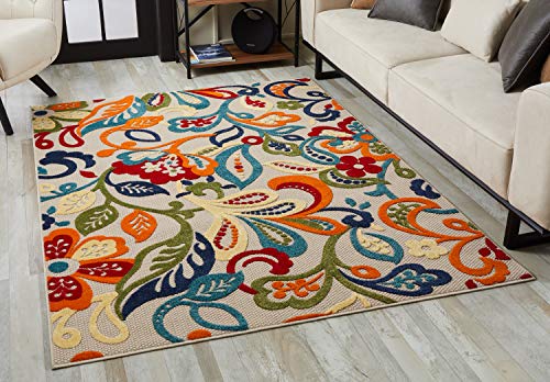 NEW HOME Speak Mid-Century Floral Indoor/Outdoor Area Rug - Multi 6'7" x 9'