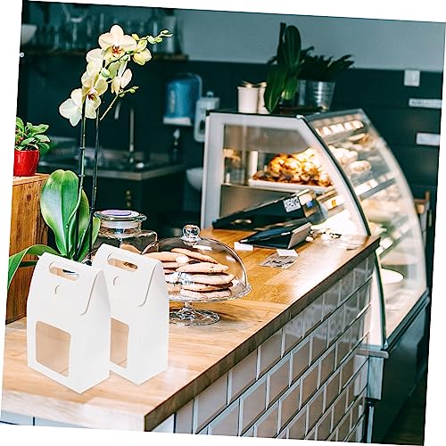 ULTECHNOVO 12pcs Cupcake Boxes Window Gift Bag Mini Muffin Mini Containers Clear Cake Box Small Baking Boxes Kraft Cupcake Holder Christmas Gift Bags Muffins Packaging Box Cake Container Box