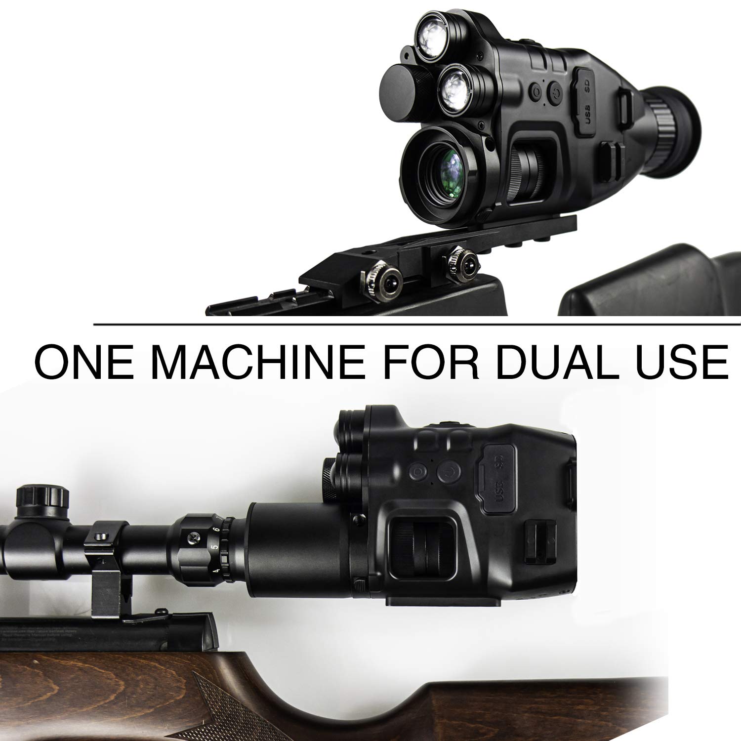HENBAKER Digital Night Vision Device 1-32X Night Vision Monocular, 2 Infrared Light Night Vision Goggles, CY789 Supports Day&Night Hunting/Outdoor Entertainment