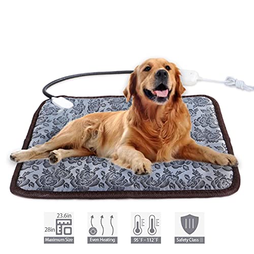 pstuiky Pet Electric Blanket Heating Soft Pad Three Gears Adjustable Temperature Electric Warmer Blanket Dog Cat Pad Waterproof Bite-Resistant Wire Mat 2022
