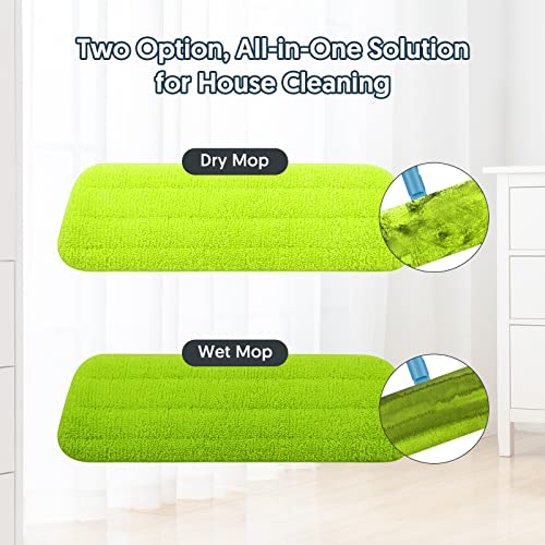 Spray Mop Pads Heads Replacement Compatible with Swiffer PowerMop - MEXERRIS Microfiber Wet Mops Refill Mop Cleaning Pads Floor Mop Pads Fit for All Spray Mops & Velcro Design Mops,7 Pcs/Set Green