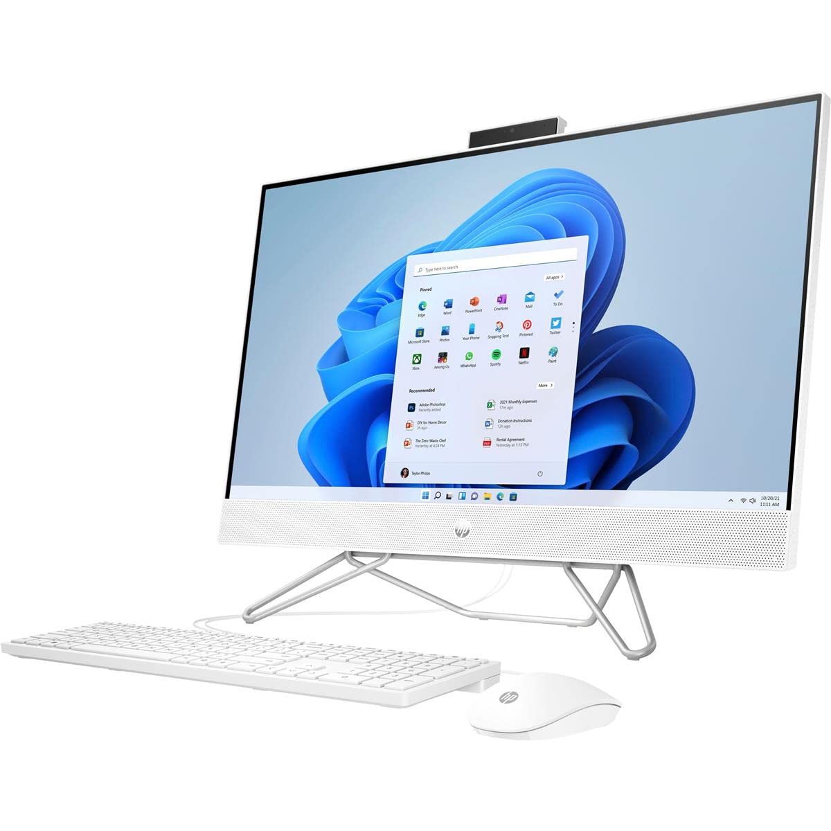 HP 27-cb1277c 27" Full HD Touchscreen All-in-One Desktop Computer, AMD Ryzen 7 5825U 2.0GHz, 16GB RAM, 512GB SSD + 1TB HDD, Windows 11 Home, Starry White - Refurbished (Renewed)