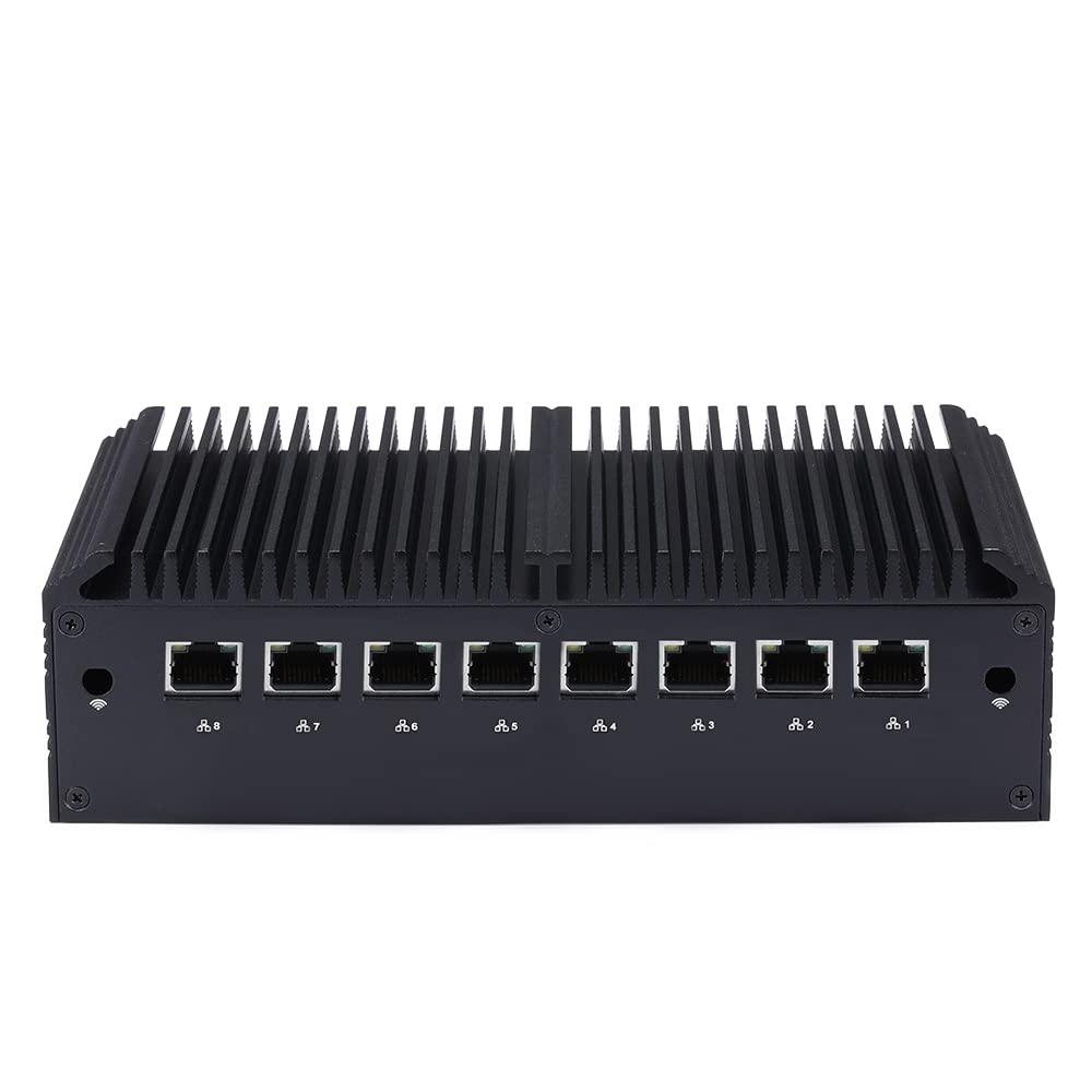 InuoMicro Soft Routing G10210L8 Industrial Computer with Intel i5-10210U, Desktop Router,1.6 Ghz 16GB DDR4 256GB SSD, 8 I225V 2.5G LAN, Processor Small Business Firewall Linux Centos