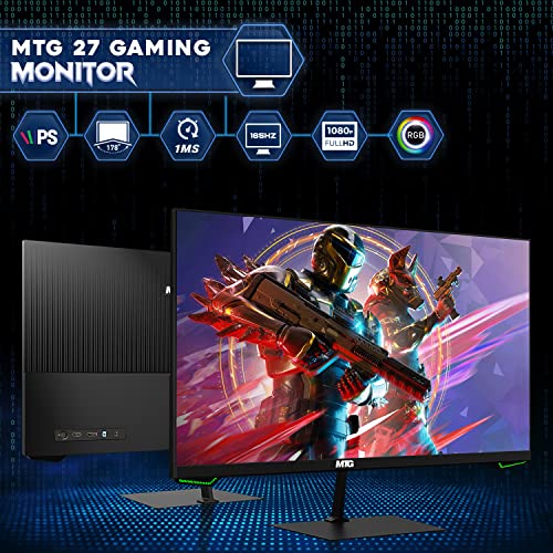 Lumos 8 Gaming Desktop PC, Intel Core i5 7th Gen, AMD RX 6400 4GB DDR6, 8GB RAM, 256GB SSD + 1TB HDD 27 Inch 165hz Gaming Monitor, PCI-E Bluetooth | Wi-Fi, RGB Kit, Win 10 Pro (Renewed)