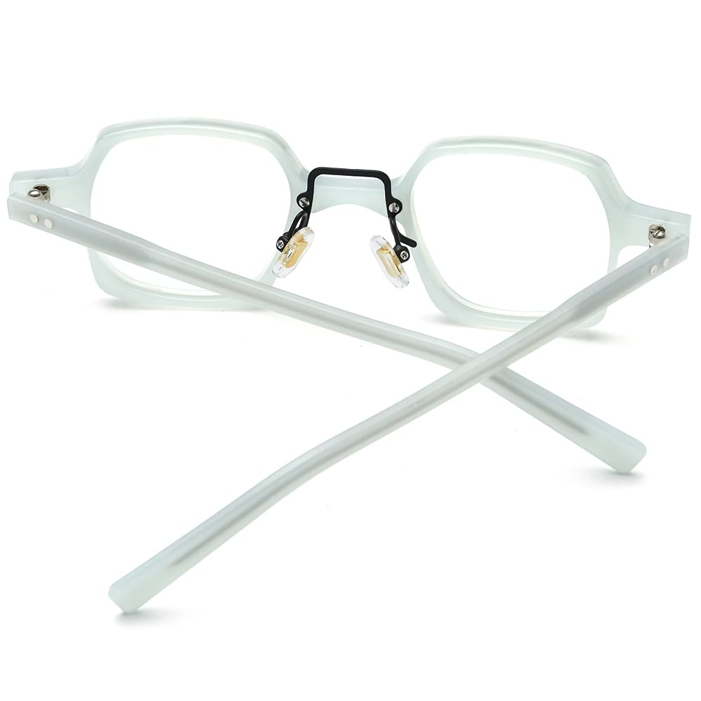 HEPIDEM Acetate Glasses Frame Men,Round Optical Eyeglasses Women Vintage Retro Eyewear 9153 (9153 Leopard)