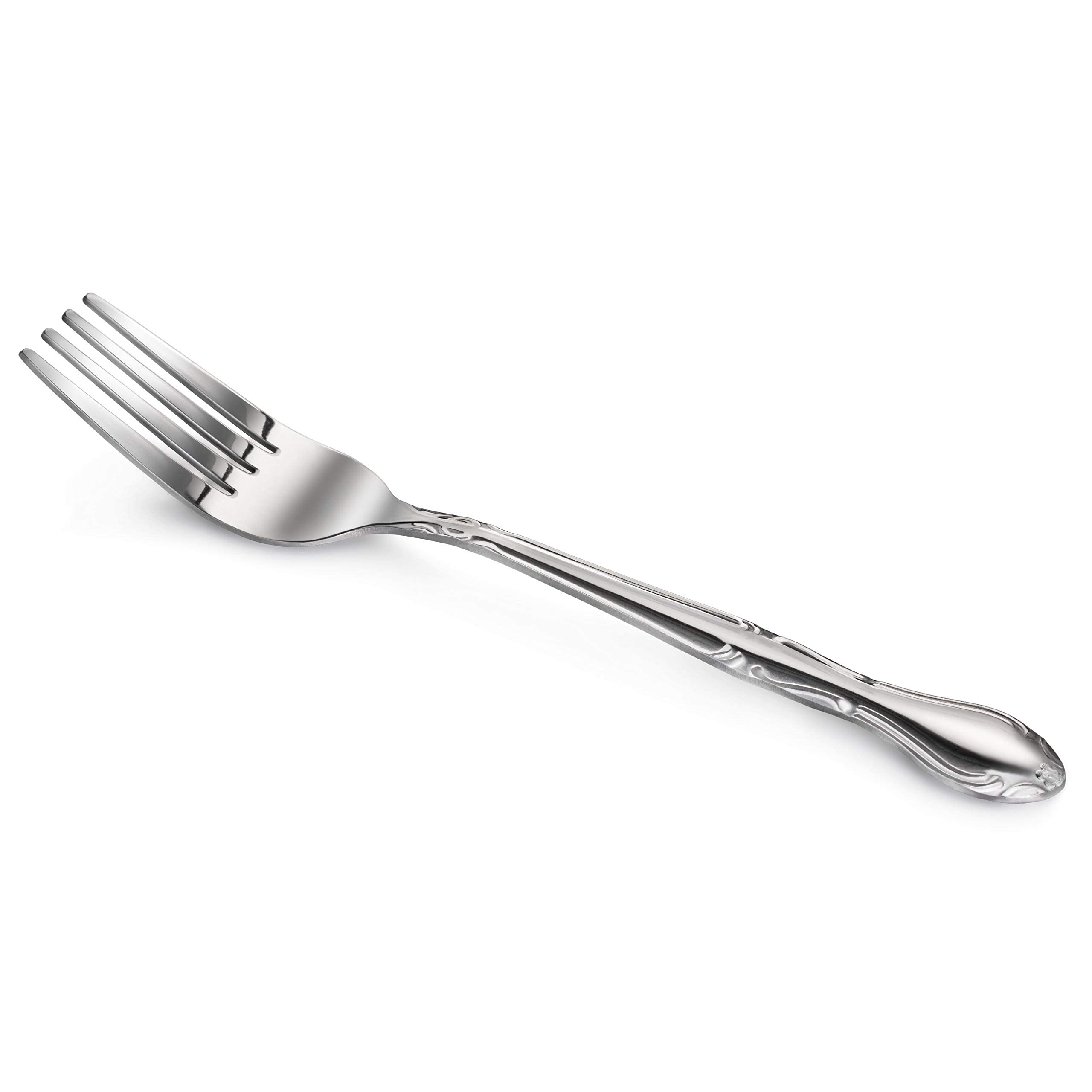 New Star Foodservice 58642 Rose Pattern, 18/0 Stainless Steel, Dinner Fork, 7.2-Inch, Set of 12