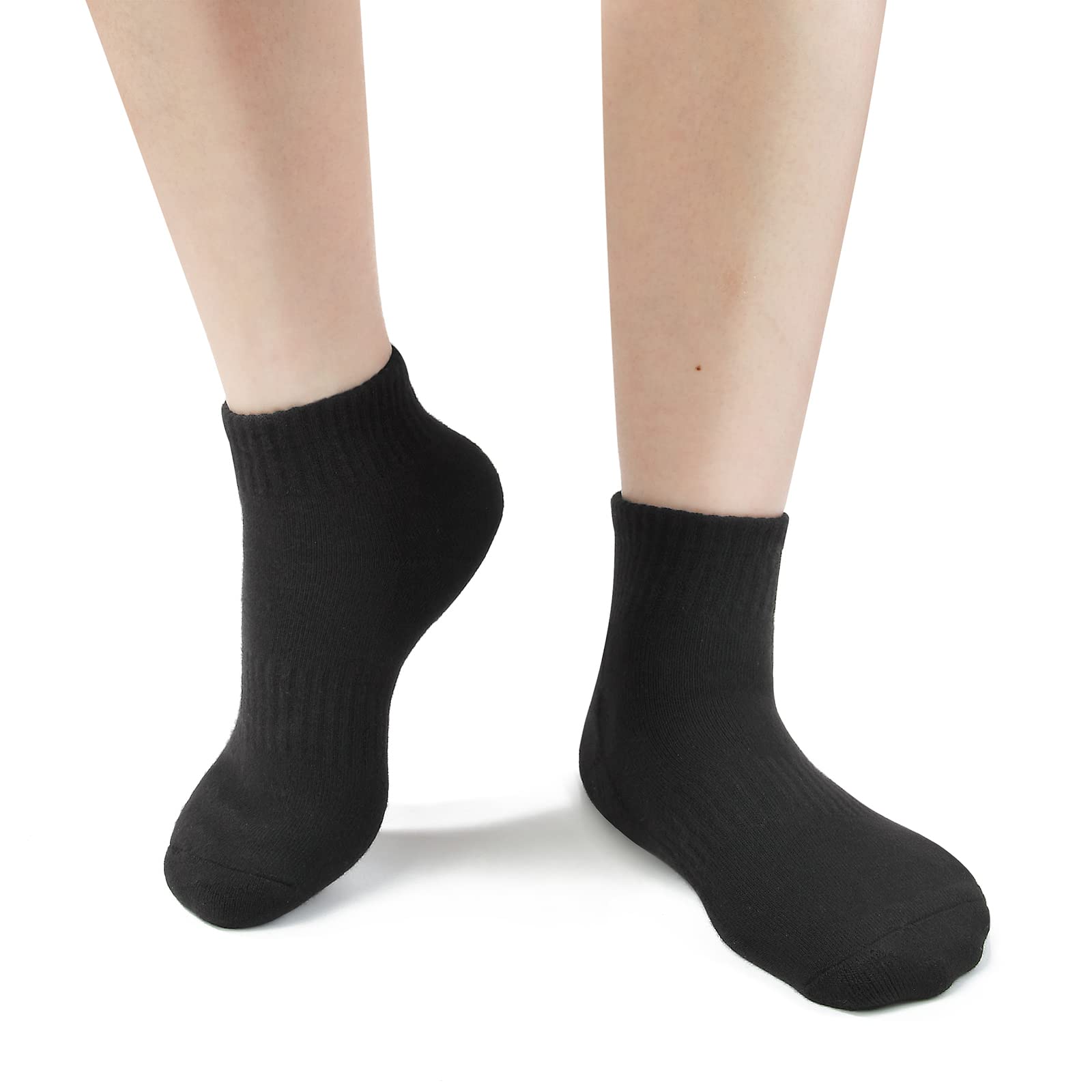 Hepsibah Womens Athletic Ankle Socks Cotton Thick Cushion Low Cut Running Sport Tab Socks 6 Pack Color White 6Pack Size US Shoe Size 6-11