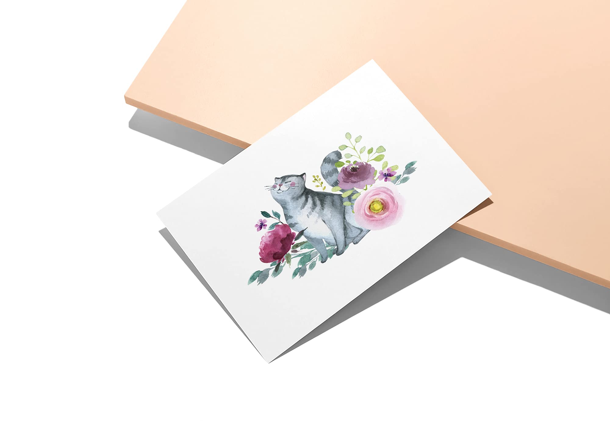 Twigs Paper - Assorted Cat Greeting Cards - Stationery Cards with Envelopes - Thank You Card - Blank Note Cards - Greeting Cards for All Occasions - Made in USA (5.5 x 4.25, Set of 12)