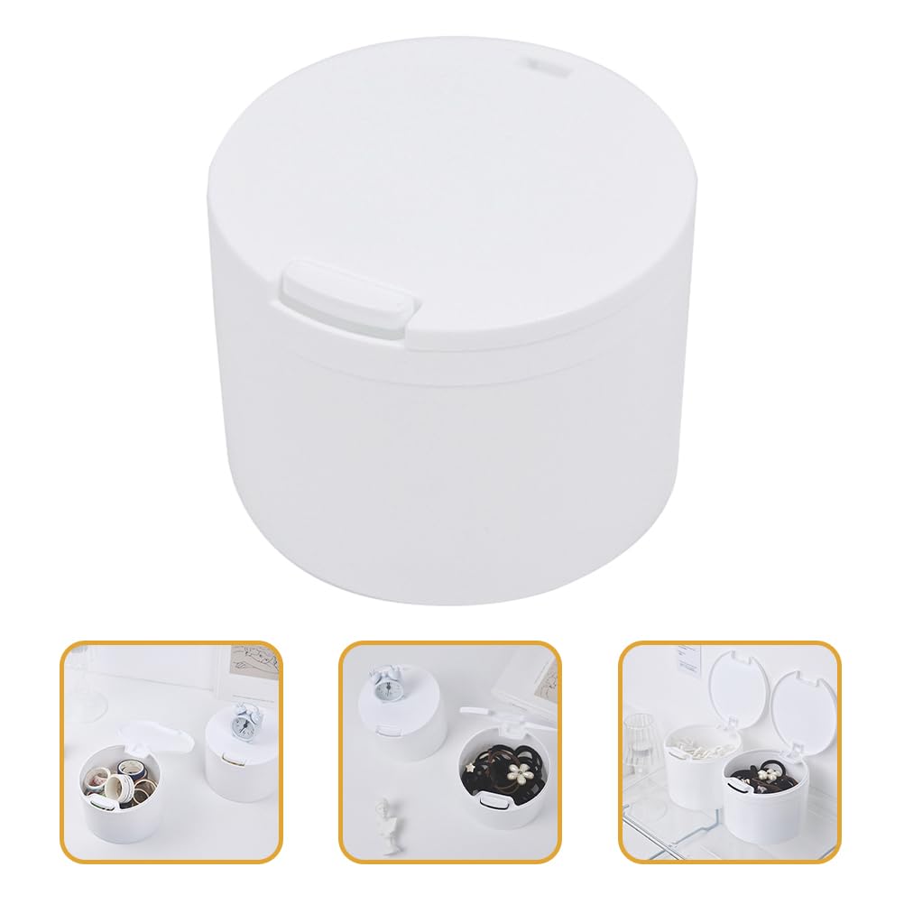 minkissy 3pcs Clamshell Cotton Swab Storage Box PP Cotton Swab Holder Cotton Round Dispenser Cotton Swab Containers for Bathroom Home Storage
