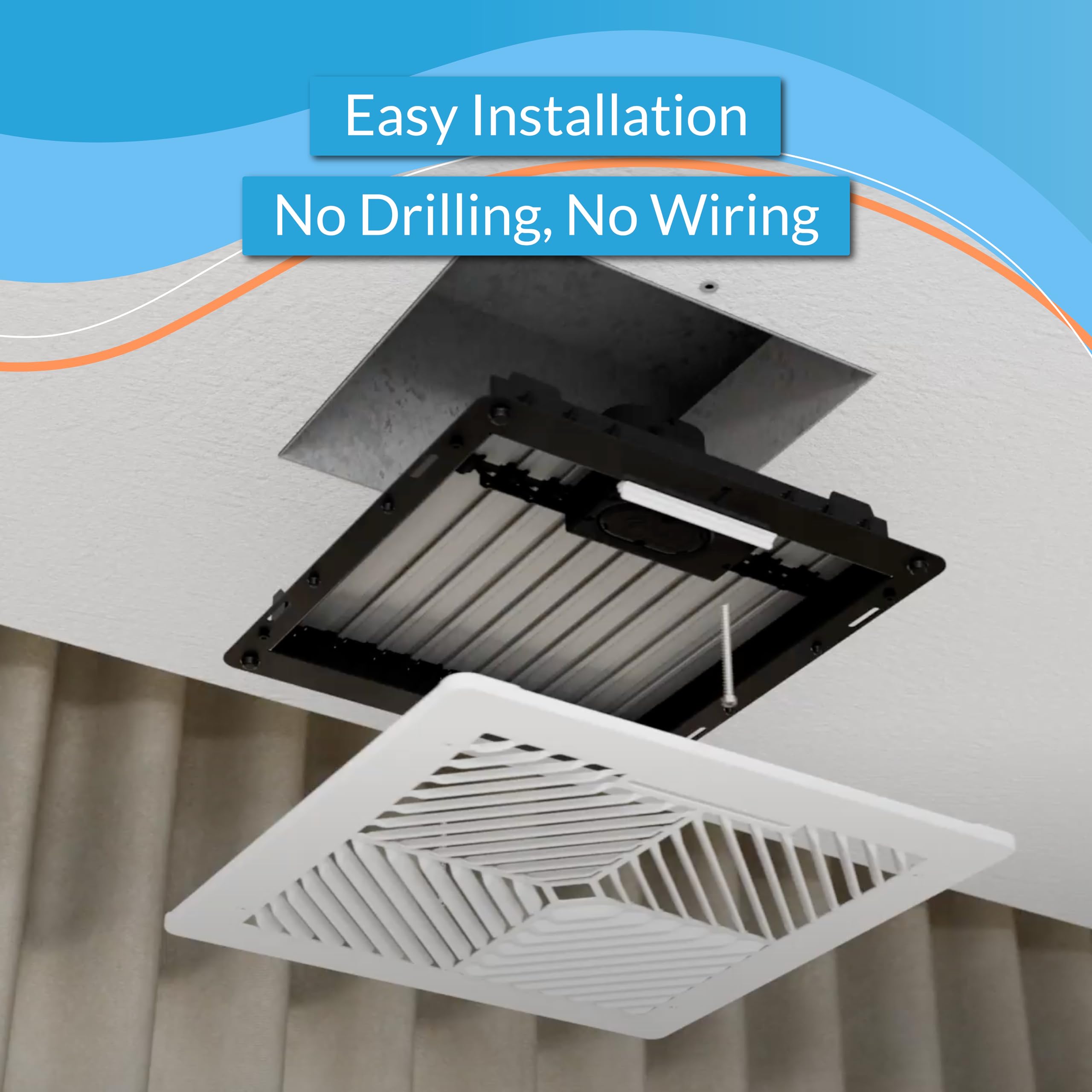 Flair Smart Vent 6x12 (White), AC Vent Cover for Floors, Walls and Ceilings.