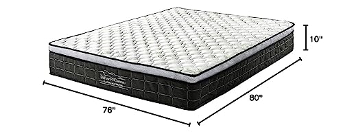 Swiss Ortho Sleep 10 inch Plush Pillow Top & Individually Wrapped Pocket Coils Innerspring - Green Foam Certified, King, White